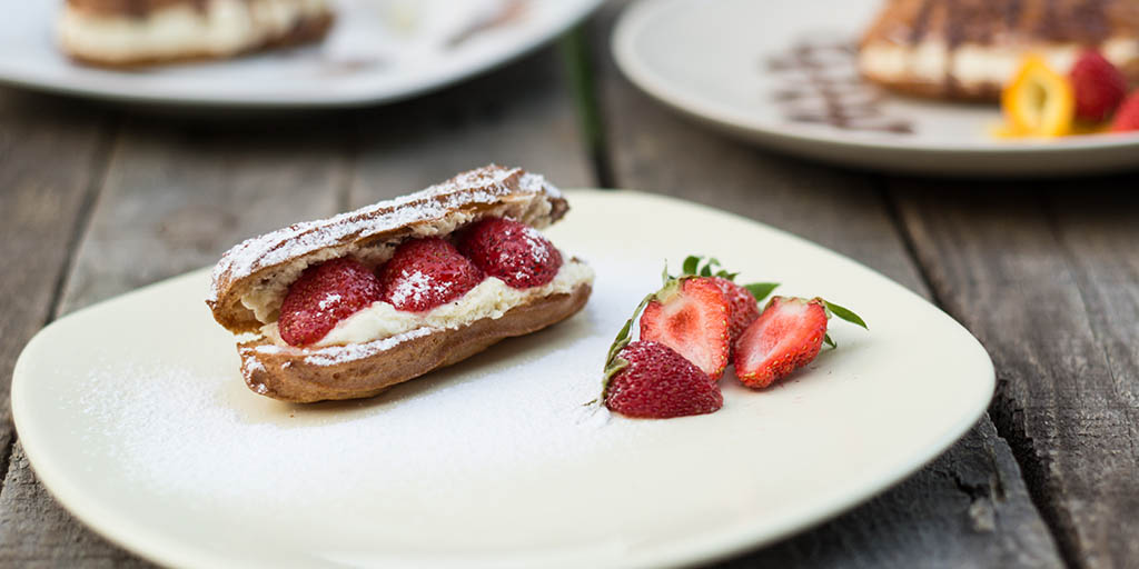 Strawberry & Thyme Cream Eclairs - Charles Saunders Food Service
